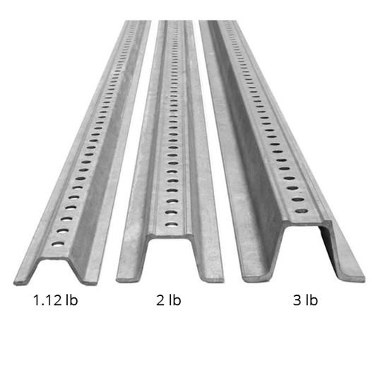 3' x 2lb U-Channel Post - Galvanized – U.S. Signs and Safety