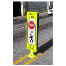 YIELD TO (OR STOP FOR) PEDESTRIAN WITHIN CROSSWALK REBOUNDABLE SIGN – U ...